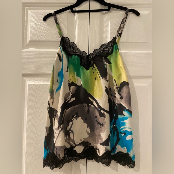 Express | Tops | Vintage Express Silk Camisole With Lace Trim | Poshmark